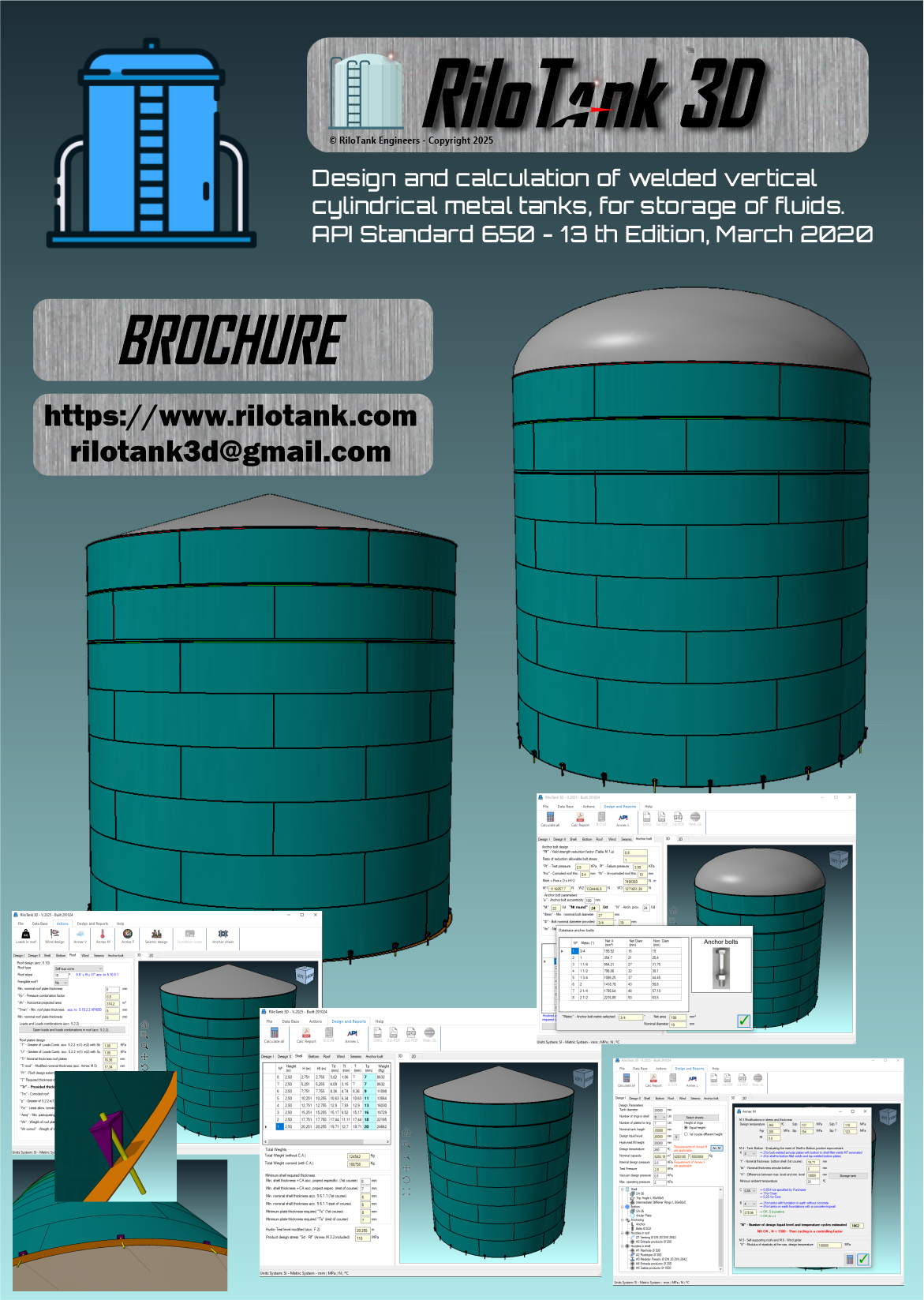 Rilotank – Free 3D software for desing of storage tanks API 650